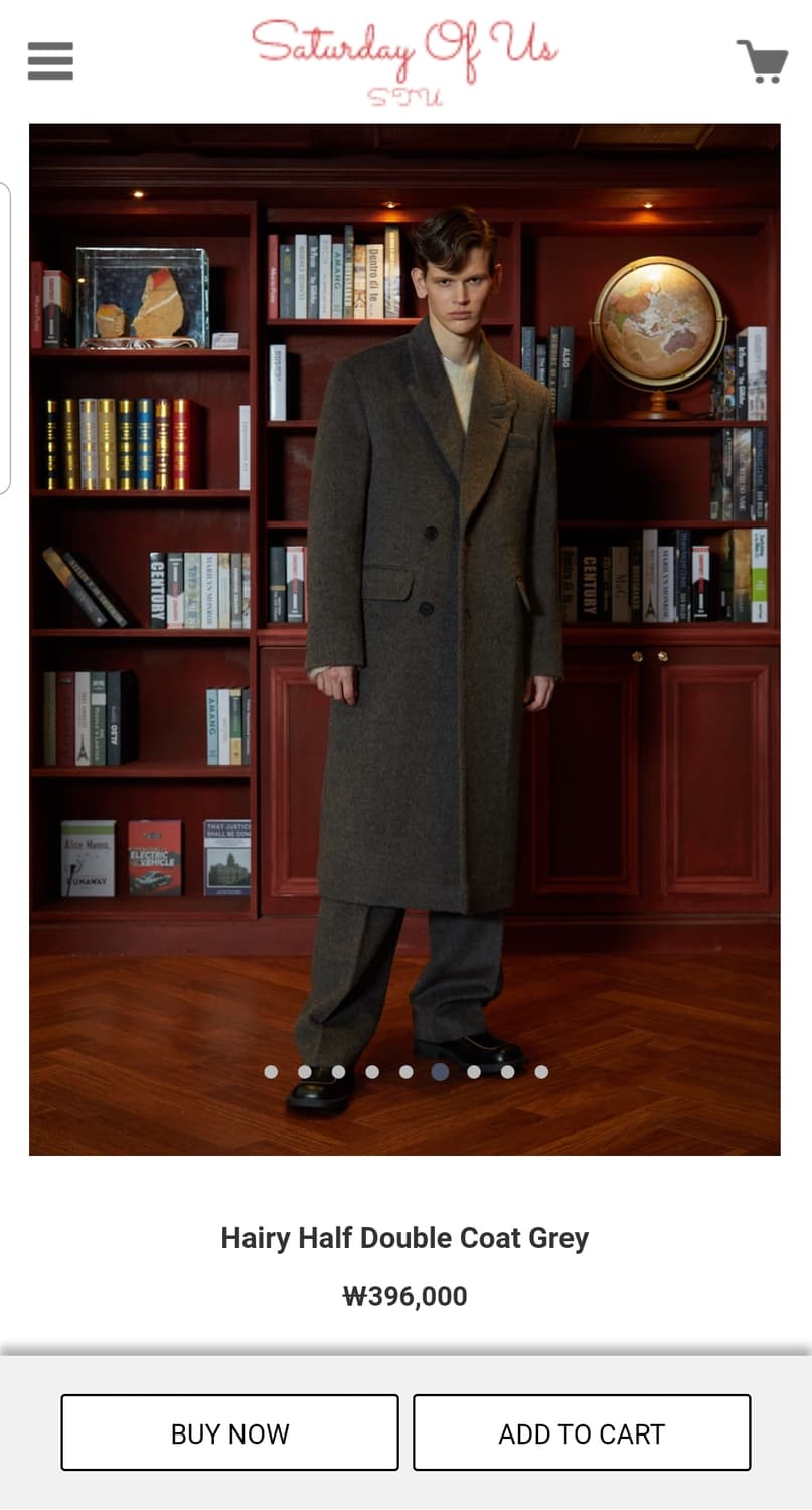 [S] stu office 헤어리 더블 코트 그레이 | 후루츠패밀리